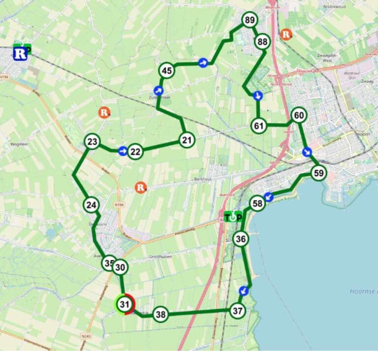 Fietsroute dijken bij Hoorn - DeFietssite.nl - Fietsroutes